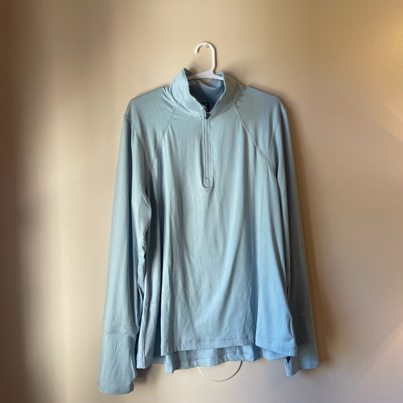 Tops | Womens Light Blue Quarterzip Workout Jacket | Poshmark